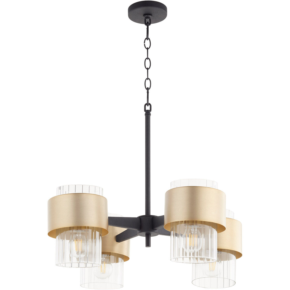 Quorum 683-4-6980 Epsilon 4 Light 25 inch Noir and Aged Brass ...