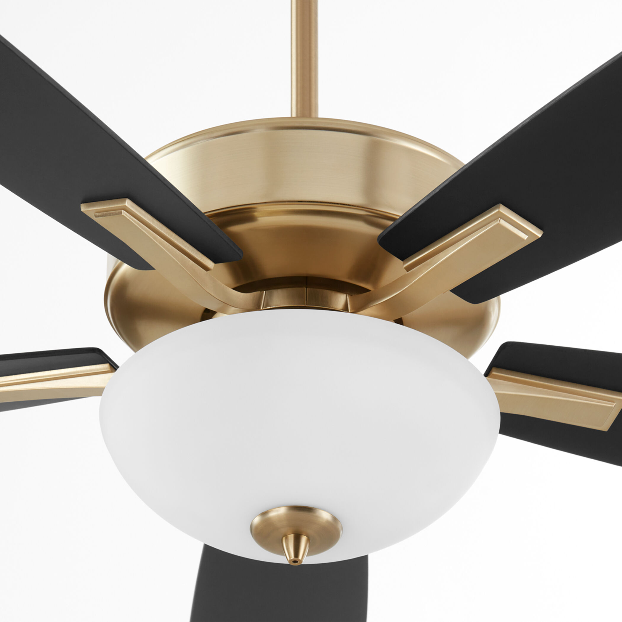 Ovation 52 inch Aged Brass with Matte Black/Walnut Blades Ceiling Fan ...