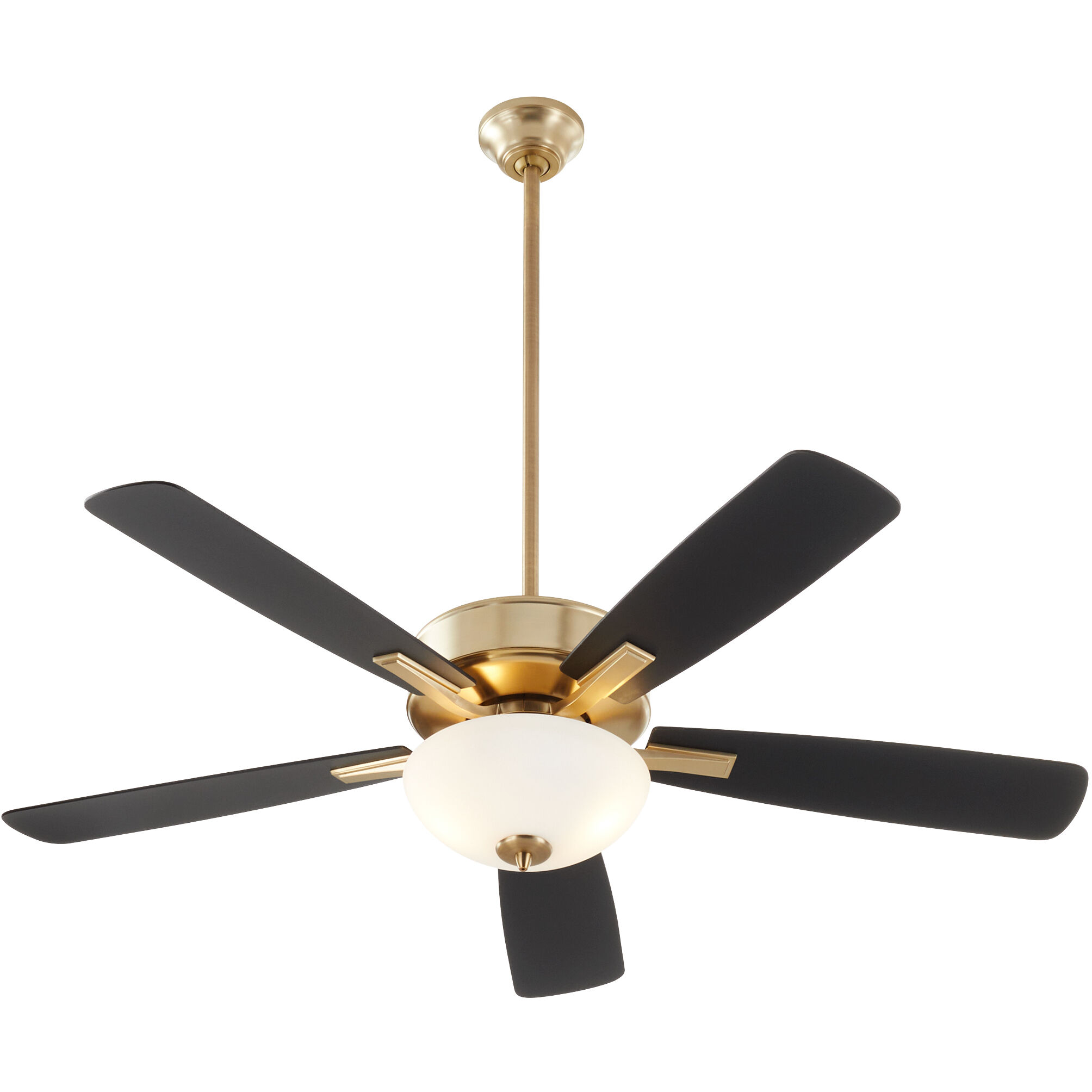 Ovation 52 inch Aged Brass with Matte Black/Walnut Blades Ceiling Fan ...