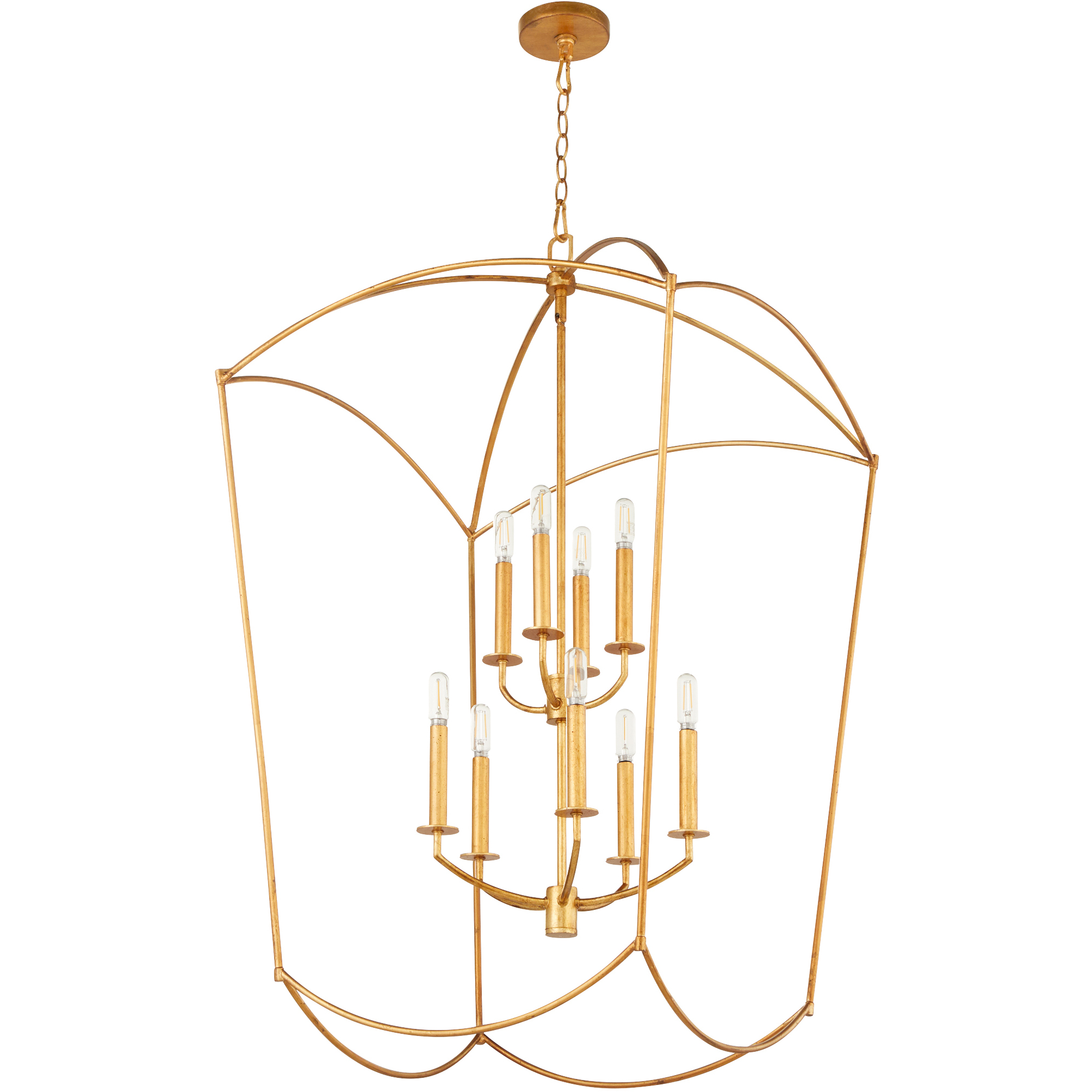 Quorum 6812-9-74 Mantle 9 Light 24.25 inch Gold Leaf Entry Ceiling Light