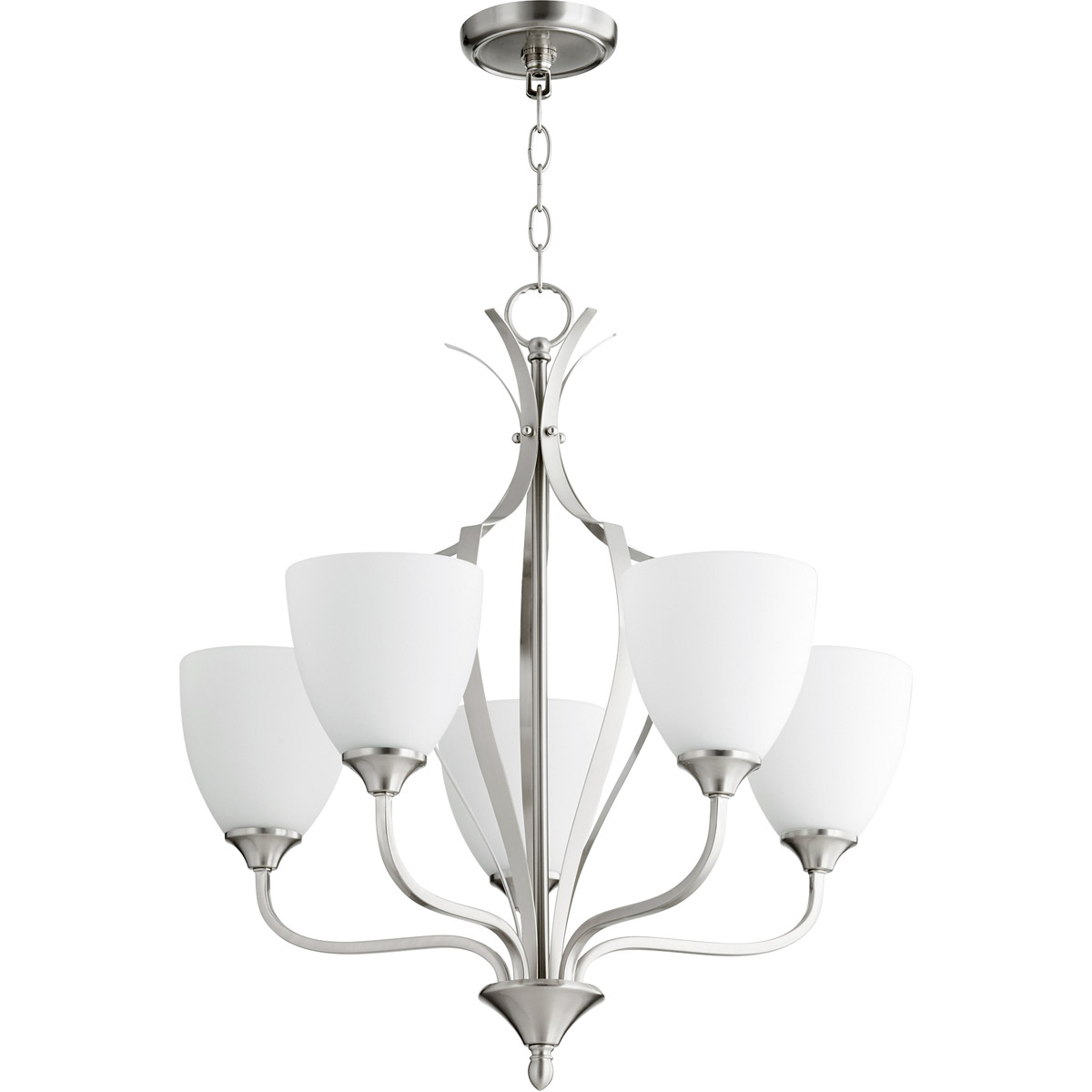 Quorum 6127-5-65 Jardin 5 Light 30 inch Satin Nickel Chandelier Ceiling ...