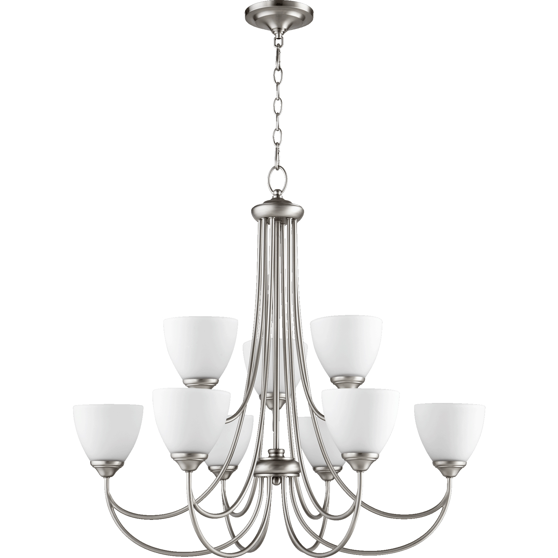 Quorum 6050-9-65 Brooks 9 Light 32 inch Satin Nickel Chandelier Ceiling ...