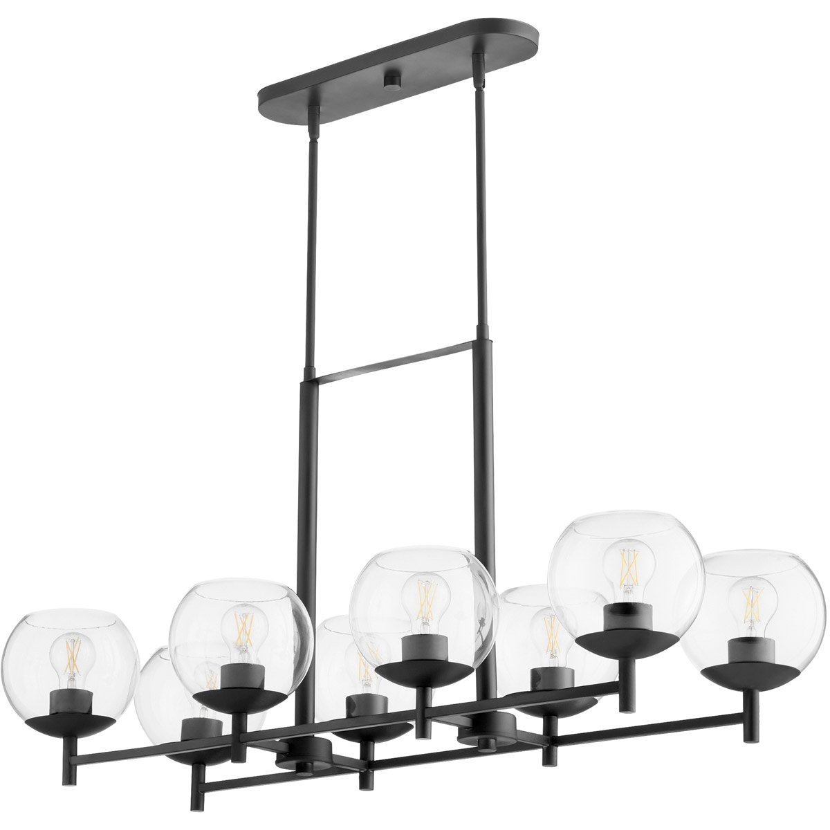 Quorum 688-8-59 Lyon 8 Light 42 inch Matte Black Linear Chandelier Ceiling Light