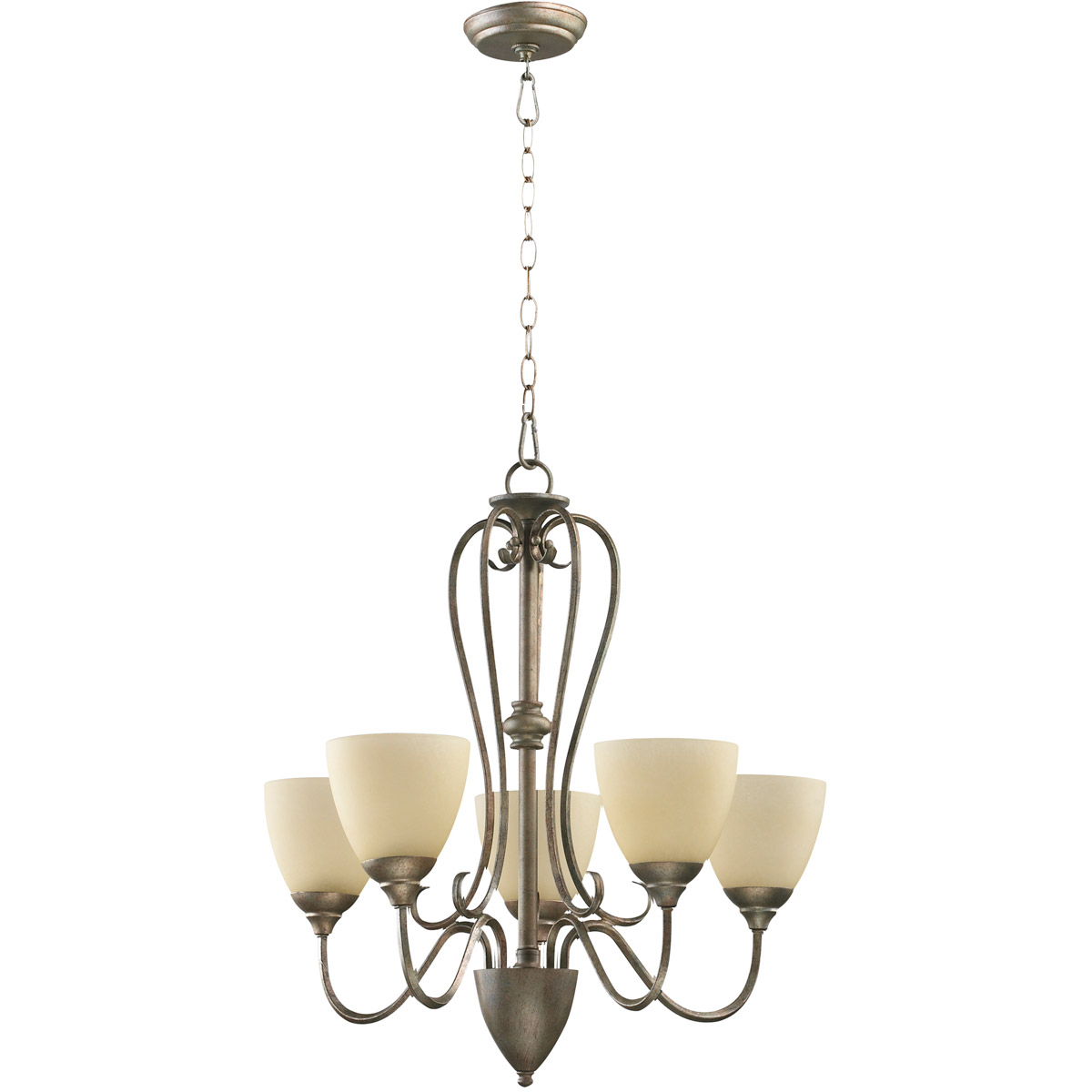 Quorum IBS-265 Powell 5 Light 24.5 inch Mystic Silver Chandelier ...