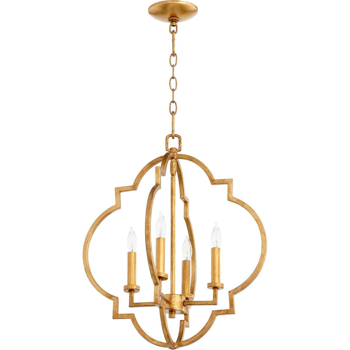 Quorum 6842-4-74 Dublin 4 Light 18 inch Gold Leaf Foyer Pendant Ceiling ...