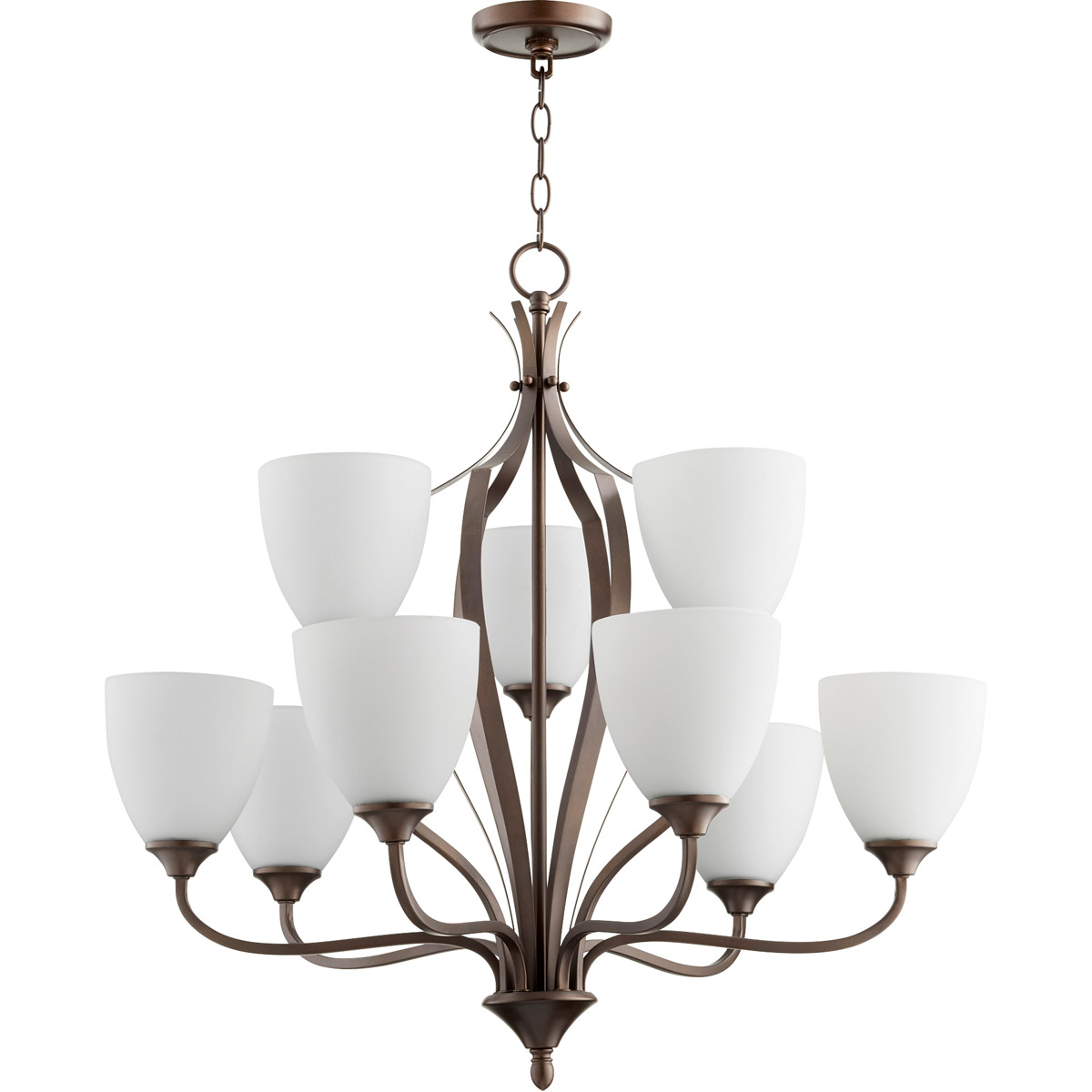 Quorum 6127-9-86 Jardin 9 Light 30 inch Oiled Bronze Chandelier Ceiling ...