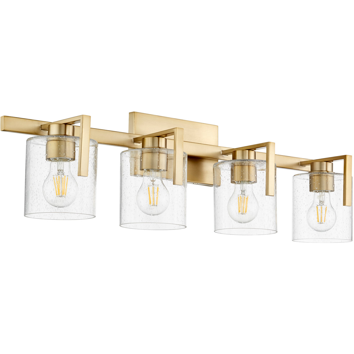 Quorum 5190-4-80 Fort Worth 4 Light 30 inch Aged Brass Vanity Light Wall Light