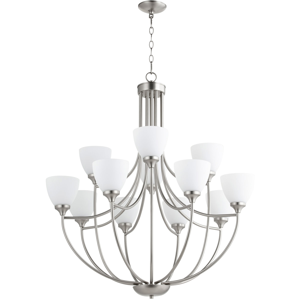Quorum IBS-308 Enclave 12 Light 35 inch Satin Nickel Chandelier Ceiling ...
