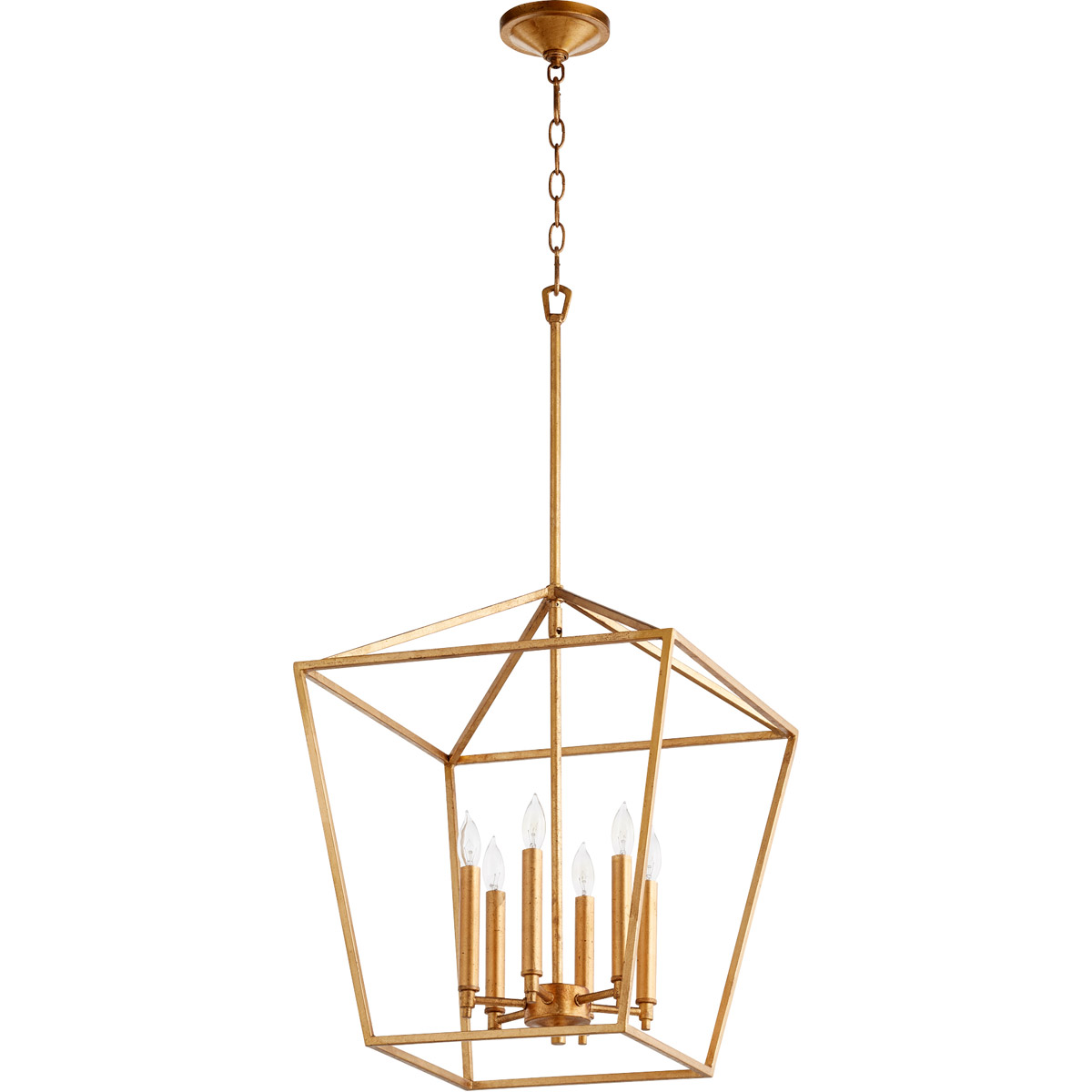 Quorum 604-6-74 Gabriel 6 Light 17 inch Gold Leaf Foyer Pendant Ceiling ...